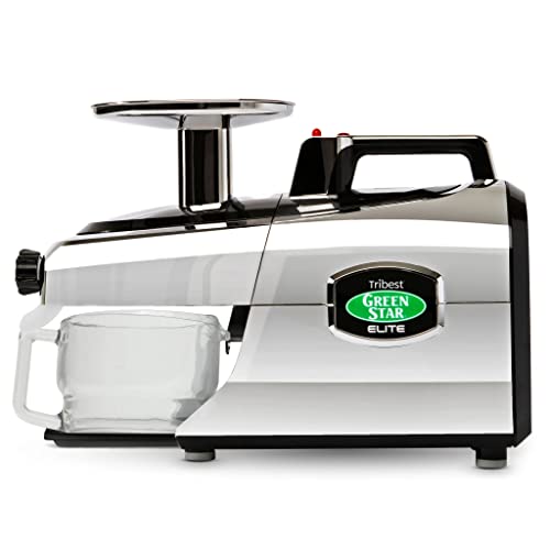 Tribest Greenstar GSE-5050 Elite Slow Masticating Juicer, Twin Gear Cold Press Juicer & Juice Extractor, Chrome