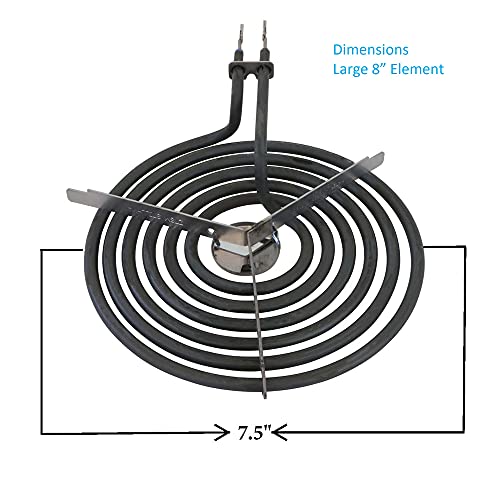 KITCHEN BASICS 101 WB30M1 WB30M2 Replacement Range Stove Top Surface Element Burner Kit for GE and Hotpoint, 4 Pack Includes 2 WB30M1 (6") and 2 WB30M2 (8"), 2912, 340523, 243867, WB30M0001