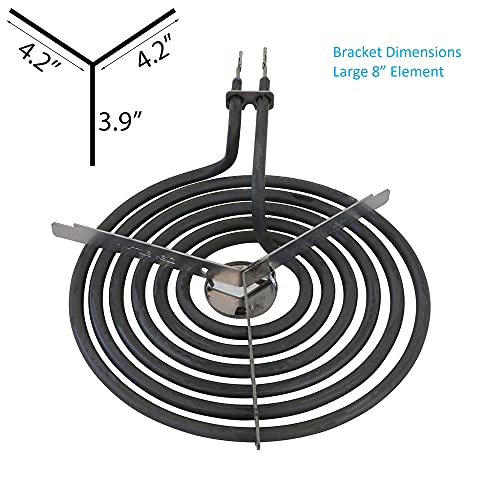 KITCHEN BASICS 101 WB30M1 WB30M2 Replacement Range Stove Top Surface Element Burner Kit for GE and Hotpoint, 4 Pack Includes 2 WB30M1 (6") and 2 WB30M2 (8"), 2912, 340523, 243867, WB30M0001