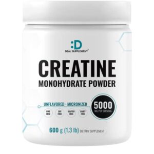 Creatine Monohydrate Powder 600 Grams (1.32lb), Unflavored | Pure | Micronized Creatine Powder, 5000mg(5g) Per Serving, 4 Month Supply, Vegan | Keto, Non-GMO, No Filler, No Additives - 120 Servings