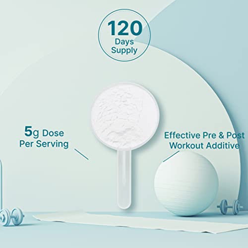 Creatine Monohydrate Powder 600 Grams (1.32lb), Unflavored | Pure | Micronized Creatine Powder, 5000mg(5g) Per Serving, 4 Month Supply, Vegan | Keto, Non-GMO, No Filler, No Additives - 120 Servings