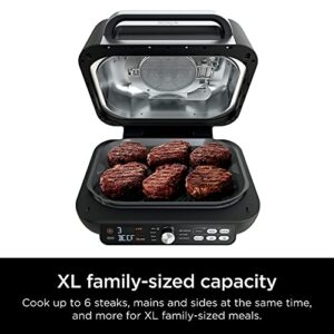 Ninja IG651 Foodi Smart XL Pro 7-in-1 Indoor Grill/Griddle Combo, use Opened or Closed, with Griddle, Air Fry, Dehydrate & More, Pro Power Grate, Flat Top Griddle, Crisper, Smart Thermometer, Black