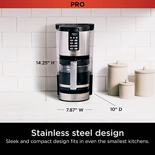 Ninja DCM201 14 Cup , Programmable Coffee Maker XL Pro with Permanent Filter, 2 Brew Styles Classic & Rich, 4 Programs Small Batch, Delay Brew, Freshness Timer & Keep Warm, Stainless Steel