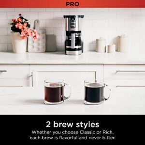 Ninja DCM201 14 Cup , Programmable Coffee Maker XL Pro with Permanent Filter, 2 Brew Styles Classic & Rich, 4 Programs Small Batch, Delay Brew, Freshness Timer & Keep Warm, Stainless Steel