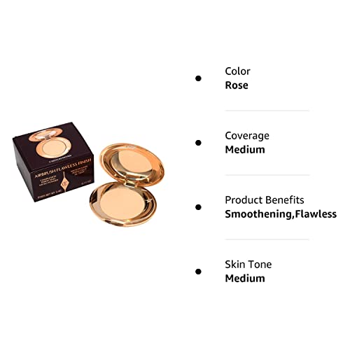 Charlotte Tilbury Mini Airbrush Flawless Finish Setting Pressed Compact Makeup Face Powder for Women - 2 Medium