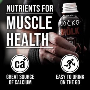 Jocko Mölk Chocolate Protein Shakes – Naturally Flavored Protein Drinks, KETO Friendly, No Added Sugar, 30g Grass Fed Protein - Protein Shakes Ready to Drink, 12 FL Oz, 12pk