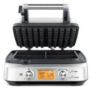 breville bwm640xl smart 4-slice waffle maker, silver