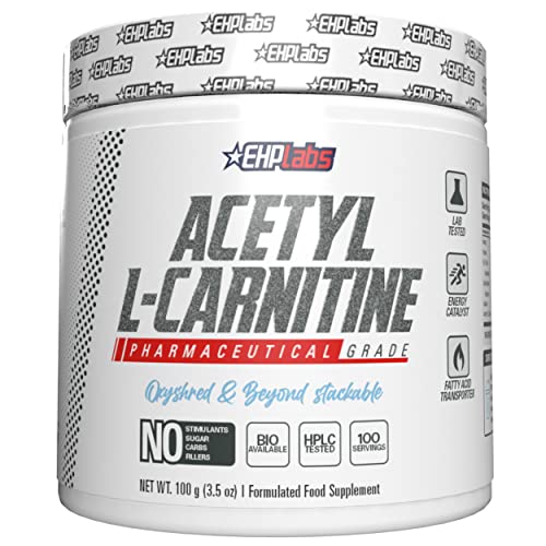 EHPlabs Acetyl L-Carnitine - Supports Natural Energy Production, Aids Metabolism, Assists in Healthy Brain Function, Supports Heart Health, Non-GMO, Vegan, Gluten Free - 100 Serves