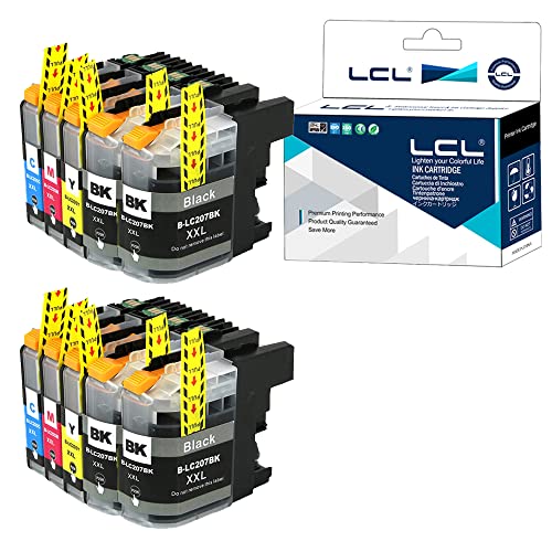 LCL Compatible Ink Cartridge Replacement for Brother LC207XXL LC205XXL LC207 LC205 LC207BK LC205C LC205M LC205Y XXL Super High Yield MFC-J4320DW J4420DW J4620DW (5-Pack 2Black Cyan Magenta Yellow)