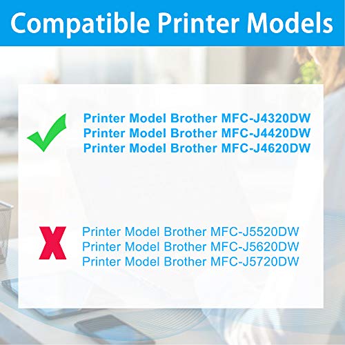 LCL Compatible Ink Cartridge Replacement for Brother LC207XXL LC205XXL LC207 LC205 LC207BK LC205C LC205M LC205Y XXL Super High Yield MFC-J4320DW J4420DW J4620DW (5-Pack 2Black Cyan Magenta Yellow)