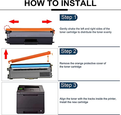 4 Pack (1BK+1C+1M+1Y) TN-315 TN315 Compatible TN315BK TN315C TN315M TN315Y Toner Cartridge Replacement for HL-4150CDN 4140CW MFC-9640CDN 9650CDW Printer Ink Cartridge