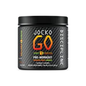 origin jocko fuel pre workout powder with l-citrulline, nootropic & caffeine for endurance & stamina – keto, sugar free blend for distance running, cycling, jiu jitsu – 30 servings (mango)