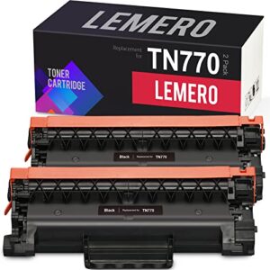 lemero tn770 compatible toner cartridge replacement for brother tn-770 tn760 tn730 high yield for hl-l2370dw, hl-l2370dw xl, mfc-l2750dw, mfc-l2750dw xl (2 black)