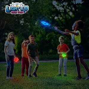 Light Up Ninja Flyers Set, 3 LED Electronic Stars, Heavy Duty Rubber Throwing Discs, Fun and Interactive Kids Toys for Tossing, Games, and Play, 3 Colors, Includes Gift Box