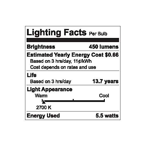 GE Relax 8-Pack 40 W Equivalent Dimmable Warm White A19 LED Light Fixture Light Bulbs 44898