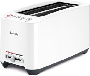 breville lift & look 4 slice long slot toaster white