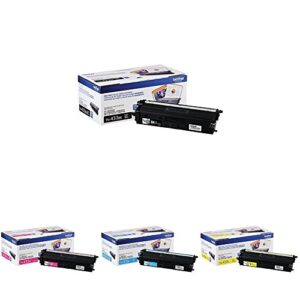 brother genuine high yield toner -cartridge set – black, cyan, magenta and yellow color toner (tn433bk, tn-433c, tn-433m, tn-433y)