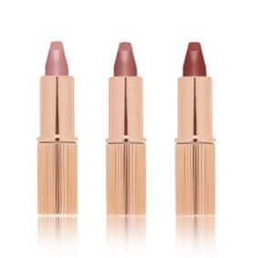 charlotte tilbury mini iconic matte revolution lip charm wardrobe – very victoria, pillow talk, walk of shame