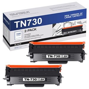 2-pack tn730 black tn-730 standard yield toner cartridge tn-730 replacement for brother dcp-l2550dw mfc-l2710dw l2750dw l2750dwxl hl-l2350dw l2370dw/dwxl l2390dw l2395dw printer | bigspce tn730