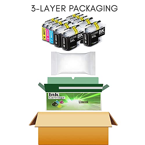 Limeink Compatible Ink Cartridges Replacement for Brother LC20e Ink Cartridges LC20e for Brother Printer Ink MFC-J985DW J5920DW J775DW J985DWXL for Brother LC20em Ink Cartridge (BK/C/M/Y) 10 Pack