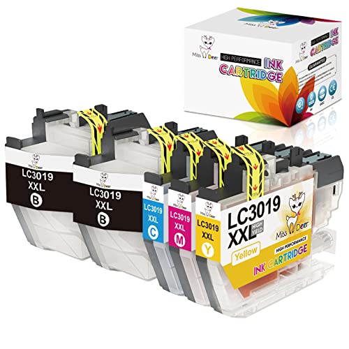 Miss Deer LC3019 XXL Compatible Ink Cartridge Replacement for Brother LC3019 LC3017 XXL LC3017 Work with Brother MFC-J5330DW MFC-J6730DW MFC-J6930DW MFC-J6530DW MFC-J5335DW(2BK/C/M/Y)