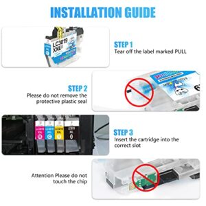 Miss Deer LC3019 XXL Compatible Ink Cartridge Replacement for Brother LC3019 LC3017 XXL LC3017 Work with Brother MFC-J5330DW MFC-J6730DW MFC-J6930DW MFC-J6530DW MFC-J5335DW(2BK/C/M/Y)