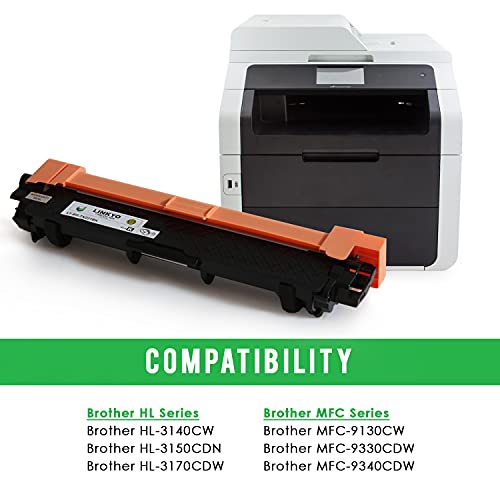 LINKYO Compatible Toner Cartridge Replacement for Brother TN221BK TN-221BK (Black, 2-Pack)