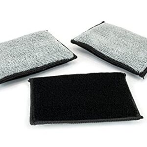 Scrub Ninja - Interior Scrubbing Sponge (5”x3”) for Leather, Plastic, Vinyl and Upholstery Cleaning (Black/Gray)