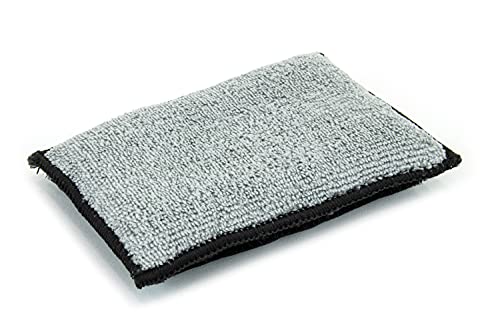 Scrub Ninja - Interior Scrubbing Sponge (5”x3”) for Leather, Plastic, Vinyl and Upholstery Cleaning (Black/Gray)