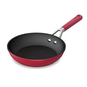 ninja c20020 foodi neverstick vivid 8-inch fry pan, nonstick, durable & oven safe to 400°f, cool-touch handles, crimson red