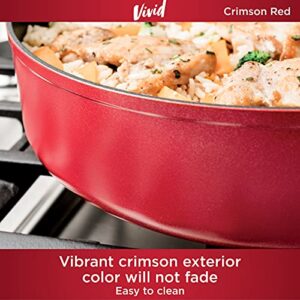 Ninja C20020 Foodi NeverStick Vivid 8-Inch Fry Pan, Nonstick, Durable & Oven Safe to 400°F, Cool-Touch Handles, Crimson Red