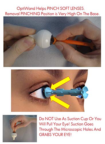 OptiWand Soft Contact Lens Insertion and Removal Tool. It Will Help Pinch The Soft Lens. This is not a Suction Cup for Soft Lens Removal