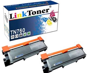 linktoner tn760 compatible replacement for brother tn-730 tn-760 tn-770 2 pack toner cartridges use for brother printer hl-l2390dw mfc-l2750dw