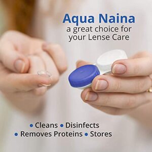 Aqua Naina (2 Pack) 12 Fl Oz | Contact Lens Solution | Cleaning and Disinfecting Multi-Purpose Solution | Convenient Everyday Lens Hygiene and Eye Care