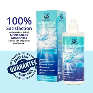 Aqua Naina (2 Pack) 12 Fl Oz | Contact Lens Solution | Cleaning and Disinfecting Multi-Purpose Solution | Convenient Everyday Lens Hygiene and Eye Care