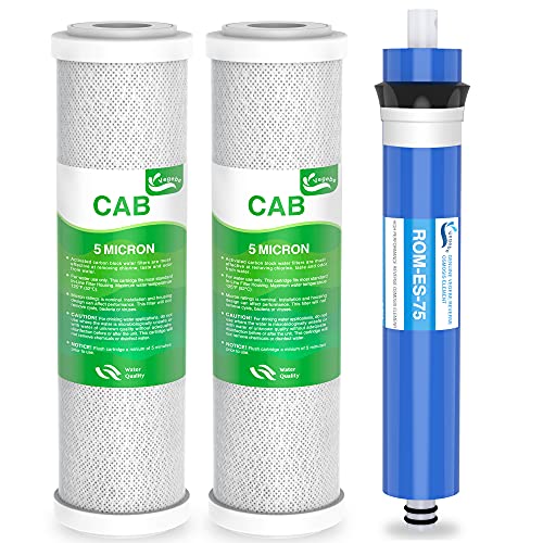 Combo Pack FX12P and FX12M or TFM-24 Water Filter Replacement, Compatible GE RO Set GXRM10RBL GXRM10G Reverse Osmosis Systems, 2x Carbon Block Filters, 1x RO Membrane Filter