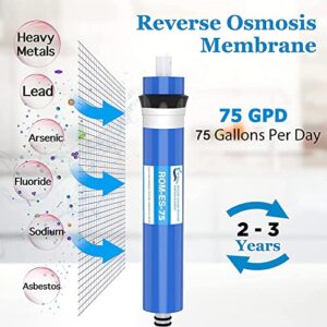 Combo Pack FX12P and FX12M or TFM-24 Water Filter Replacement, Compatible GE RO Set GXRM10RBL GXRM10G Reverse Osmosis Systems, 2x Carbon Block Filters, 1x RO Membrane Filter