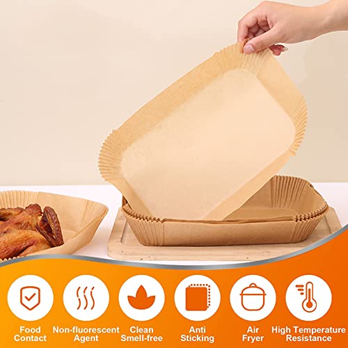 Air Fryer Disposable Paper Liner Rectangle 120 Pcs 8.6x 5.5'' for Ninja Dual Air Fryer with 2 Baskets 8 Qt and above, Air Fryer Parchment Liners Rectangular Non-Stick, Fit Ninja DZ201 DZ401 IG651