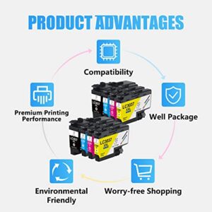 Miss Deer LC3037 Ink Cartridges Compatible Replacement for Brother LC3037 LC3037XXL LC3039, High Yield use with MFC-J6945DW MFC-J5845DW XL MFC-J5945DW MFC-J6545DW XL (2 BK/2C/2M/2Y) 8PK