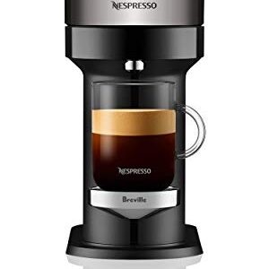 Nespresso Vertuo Next Deluxe Coffee and Espresso Maker by De’Longhi, Pure Chrome with Aeroccino Milk Frother,1.1 liter , Black