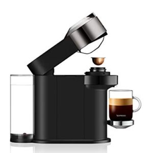 Nespresso Vertuo Next Deluxe Coffee and Espresso Maker by De’Longhi, Pure Chrome with Aeroccino Milk Frother,1.1 liter , Black