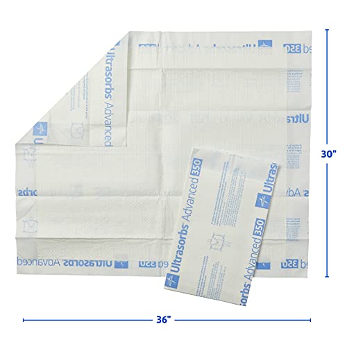 Medline Extrasorbs Extra Strong Disposable Underpads, Super Absorbent Dry Pads, 30 x 36, Case of 70