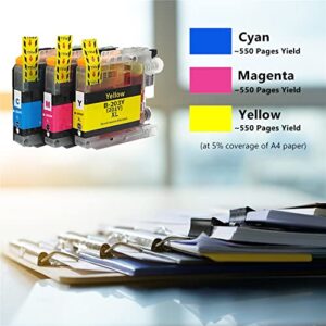 ColorInk Ink Cartridge Replacement LC203 LC203XL LC201 LC201XL Compatible with Brother MFC-J460DW J480DW J485DW J680DW J880DW J885DW MFC-J4320DW J4420DW J4620DW(4 Cyan, 4 Magenta, 4 Yellow, 12 Pack)