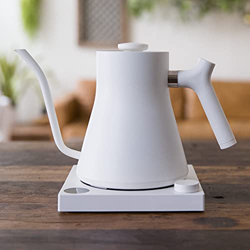 Fellow Stagg EKG Electric Gooseneck Kettle - Pour-Over Coffee and Tea Kettle - Stainless Steel Kettle Water Boiler - Quick Heating Electric Kettles for Boiling Water - Matte White