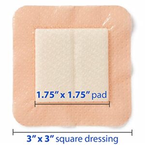 Medline Optifoam Gentle EX Bordered Foam Adhesive Dressing, 3" x 3" Square (10 Count)