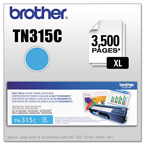 Brother Genuine TN315C High Yield Cyan Toner Cartridge