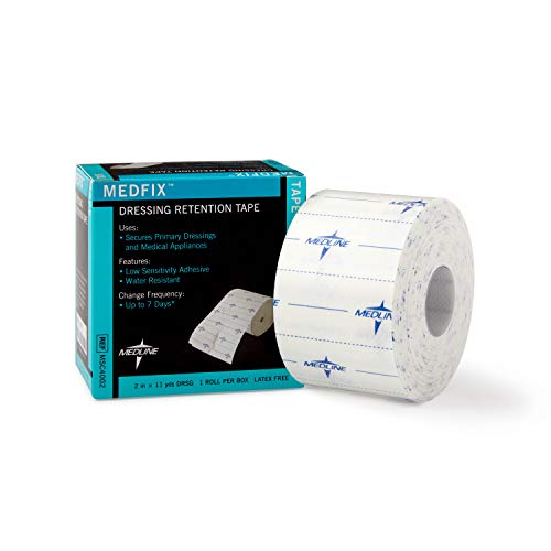 Medline MedFix Dressing Retention Tape with S-Release Liner, Secures Primary Dressings and Medical Appliances, 2" x 11 yd