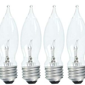 Set of 6 GE Crystal Clear 40 Watt Bent Tip Standard Base Light Bulbs