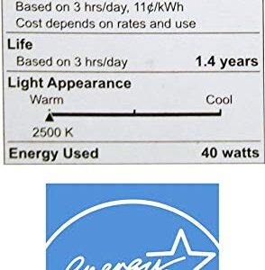 Set of 6 GE Crystal Clear 40 Watt Bent Tip Standard Base Light Bulbs