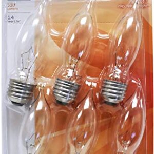 Set of 6 GE Crystal Clear 40 Watt Bent Tip Standard Base Light Bulbs